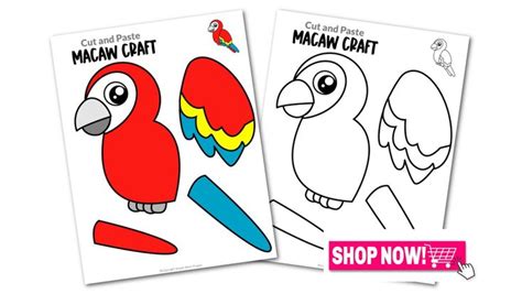 Printable Macaw Parrot Craft Template Parrot Craft Crafts Bird Crafts