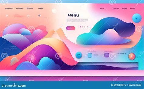 Epic Gradients Vector Ux Landing Adventure Ai Generate Stock