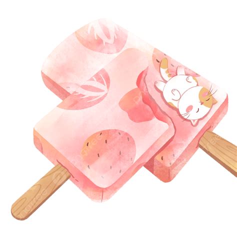 Popsicles Png Picture Strawberry Popsicles Twenty Four Solar Terms Xieshu Strawberry Png