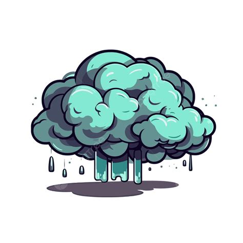 Storm Cloud Vector Sticker Clipart In The Style Of Ethereal Trees Cartoon Sticker Png And