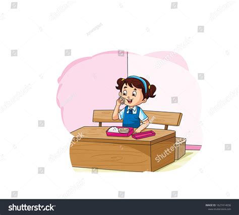 Illustration Girl Launch Classroom Stock Illustration 1627414036
