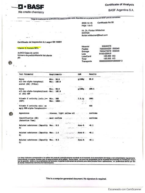 Vitamina E Acetato Pdf