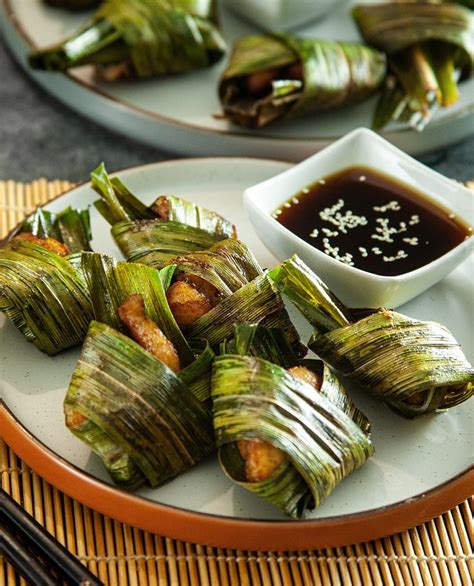 Thai Chicken Pandan Recipe Chicken Wrapped In Pandan Leaves Chinese
