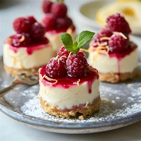 No Bake Mini Lemon Raspberry Cheesecakes More Recipes