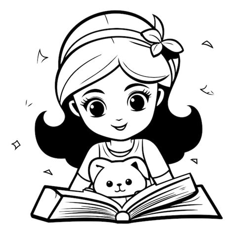 Girl Black And White Cartoon
