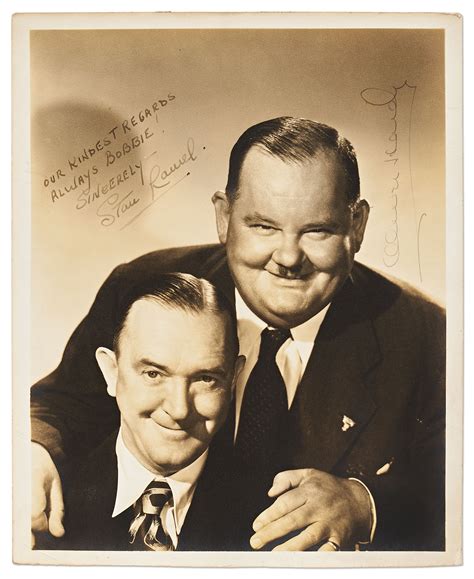 Lot Detail Stan Laurel And Oliver Hardy Signed Photo Measures 8 X