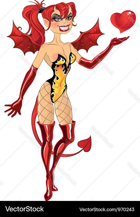 Red Devil Girl Royalty Free Vector Image Vectorstock