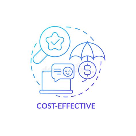 Cost Effective Blue Gradient Concept Icon Stock Vector Illustration
