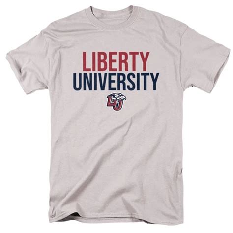 Liberty University Official Stacked Adult T Shirt Silver Large Target