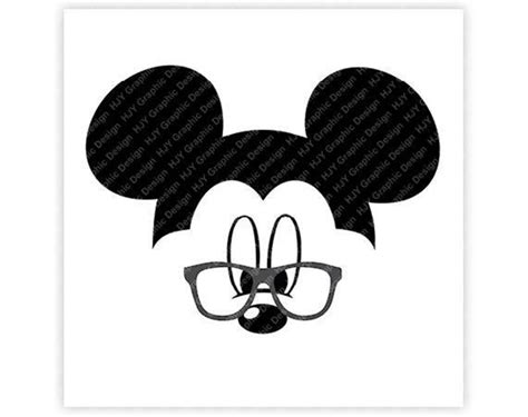 Mickey Mouse Glasses Head Icon Ears Digital Download Etsy