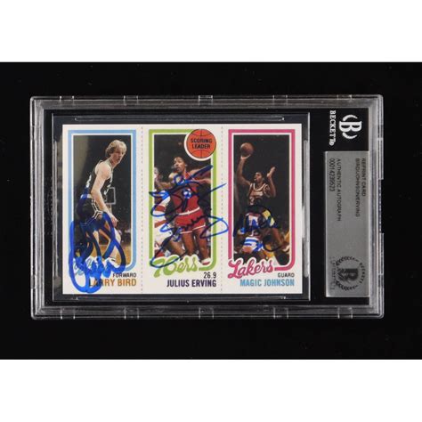 Larry Bird Julius Erving And Magic Johnson Signed Larry Bird 34 Rc Julius Erving Tl 174 Magic
