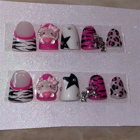 Y2k Hello Kitty Press On Nails This Set Is Short Depop