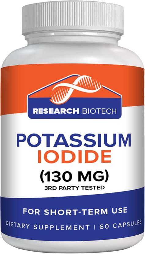 Potassium Iodide Supplement Tablets Pills 130mg 60