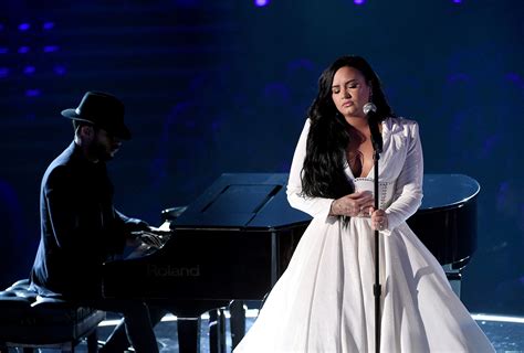 Grammys 2020 Demi Lovato Cries Performing New Song Anyone After 2018