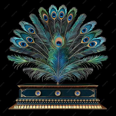 Premium Photo Peacock Feather Product Stand With Colorful And