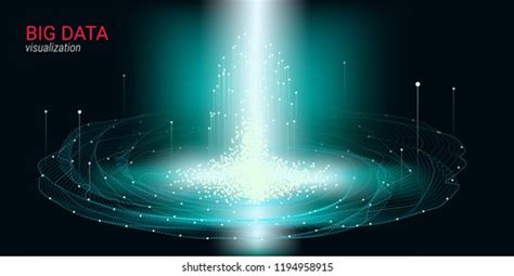 Abstract Big Data Visualization Wave Glow Stock Vector Royalty Free