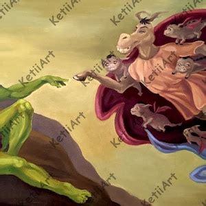 The Creation Of Shrek Parody Of The Creation Of Adam Digital Download Etsy