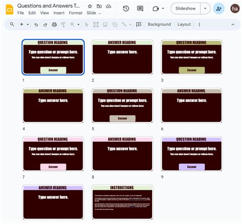 Questions And Answers Google Slide Template Smoothslides