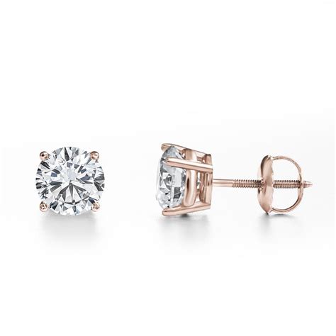 Lab Grown Diamond Stud Earrings 14k Gold Screw Back 010 300 Ct