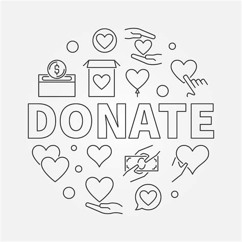 Premium Vector Donate Round Illustration Vector Charity And Donation Sign