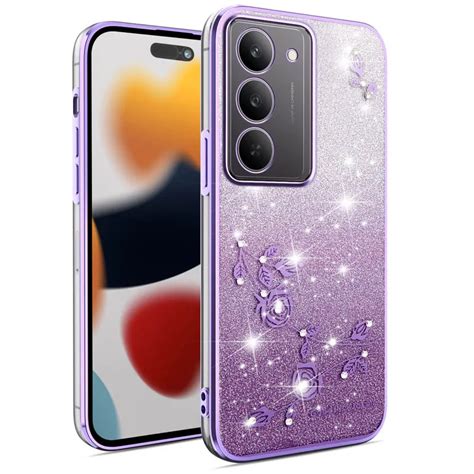 Diamond Glitter Plating Gradient Soft Tpu Case With Back Camera