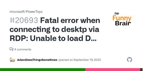 Fatal Error When Connecting To Desktp Via Rdp Unable To Load Dll Penimccor3dll · Issue