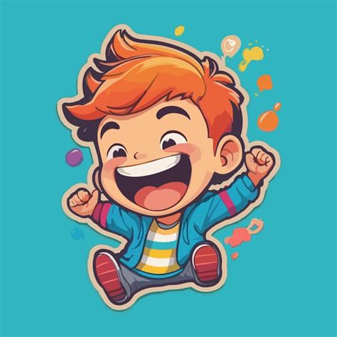 Vector De Dibujos Animados De Chicos Felices Vector Premium