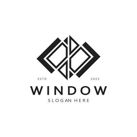 Simple Window Logo Design For Interior Construction Architecture
