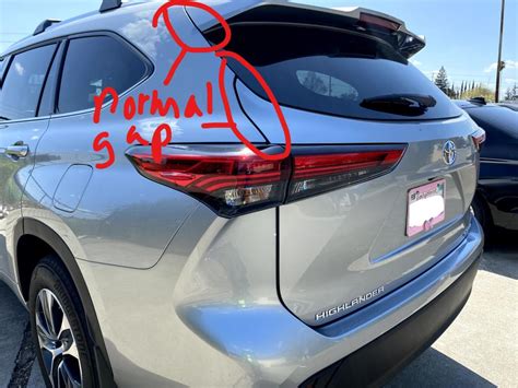 2021 Toyota Highlander Huge Gape On Back Door Passenger Side 1 Complaints