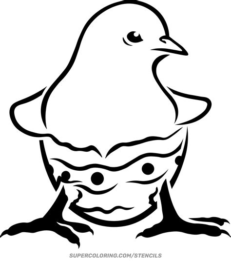 Stencil Of Easter Chick Free Printable Papercraft Templates