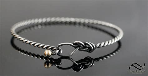 Figure 8 Rope Bangle Sterling And 14k Climbers Knot Bracelet With