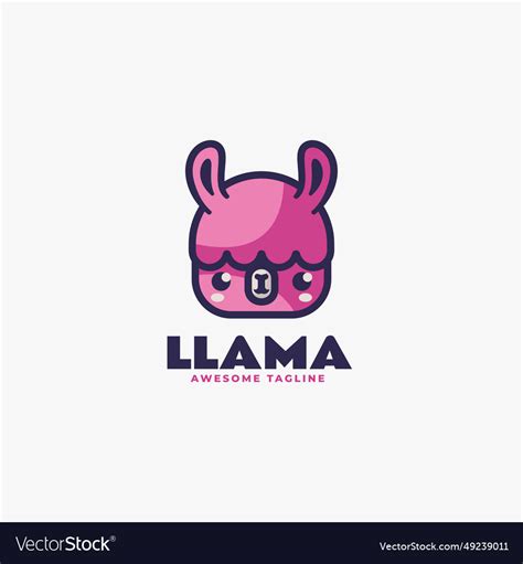 Logo Llama Mascot Cartoon Style Royalty Free Vector Image