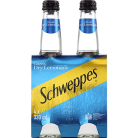 Schweppes Classic Dry Lemonade Bottles 4 X 330ml Nz