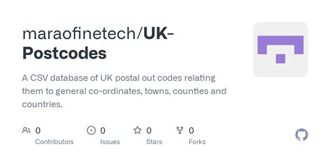 Github Maraofinetechuk Postcodes A Csv Database Of Uk Postal Out Codes Relating Them To