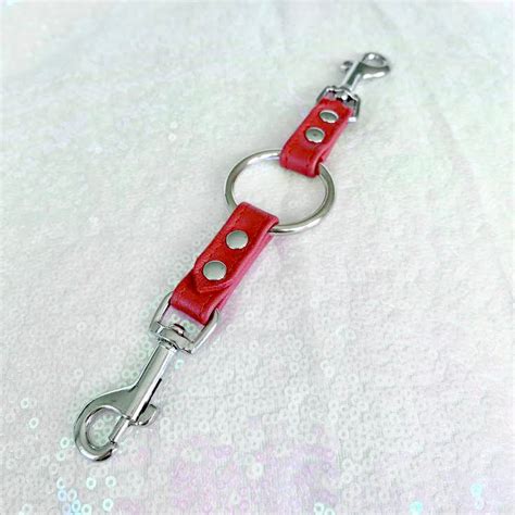 Cherry Red Leather Bdsm Double Snap Hook Restrained Grace