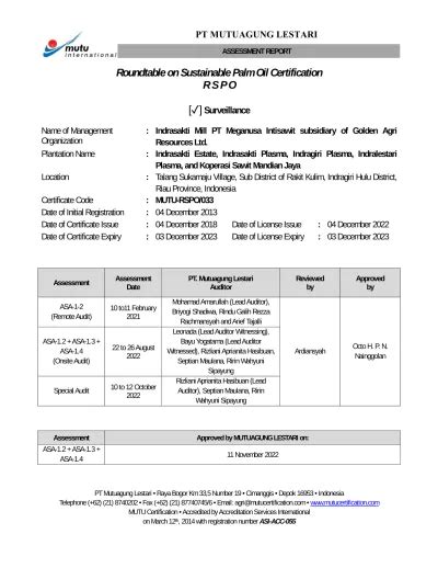 Roundtable On Sustainable Palm Oil Certification R S P O