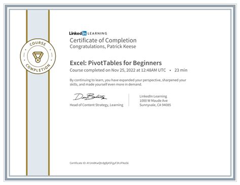Patrick Keese On Linkedin Certificate Of Completion