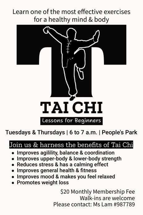 Plantilla De Tai Chi Template Postermywall