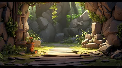 Vibrant Cartoon Style Game Level Background Cartoon Game Game