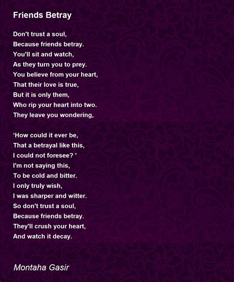 Betrayal In Friendship Poems