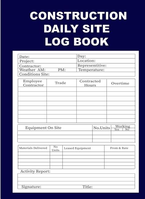 Construction Log Book Weekly Log Book Pdf Career And Growth