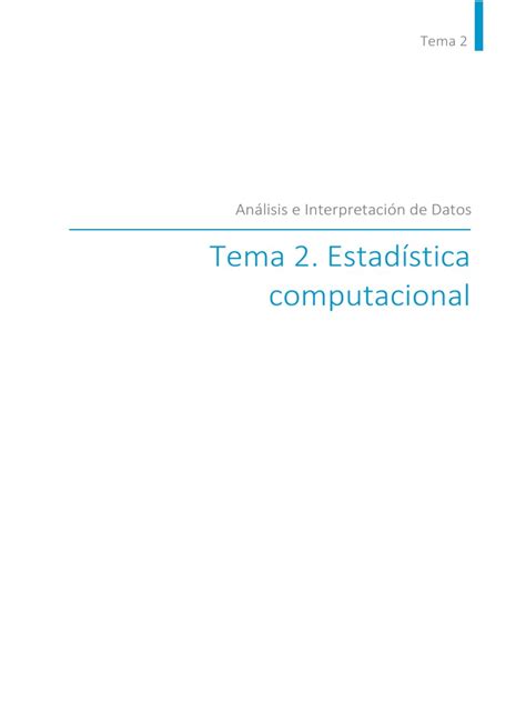 Tema 2 Estadística Computacional Descargar Gratis Pdf Estadísticas Análisis