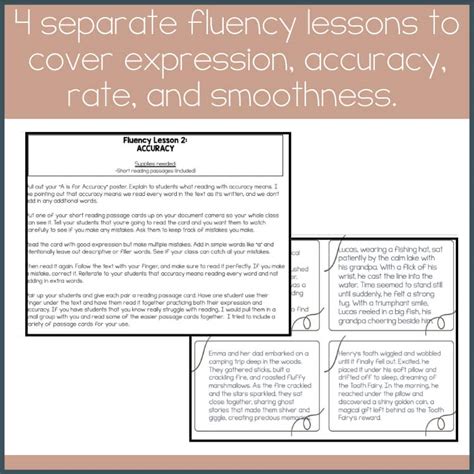 4 Fluency Lessons With Posters Bookmarks Expression Accuracy Rate