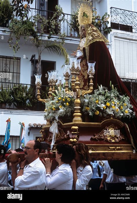 Good Friday Procession With The Statue Of The Virgin Mary In Mourning