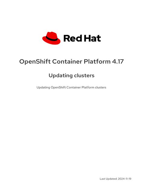 Openshift Container Platform 417 Updating Clusters En Us Pdf Computer Cluster