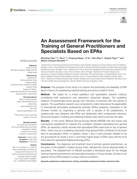 Pdf An Assessment Framework For The Training Of General Practitioners