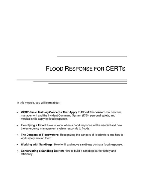 Cert Floodresponseforcerts Pm Pdf Flood Hypothermia