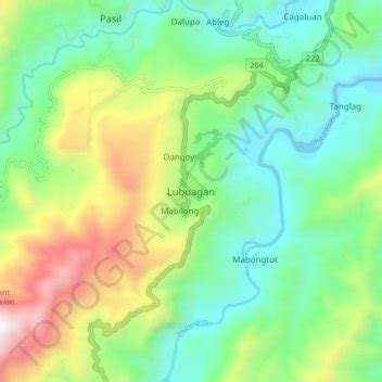 Mapa Topográfico Lubuagan Altitud Relieve