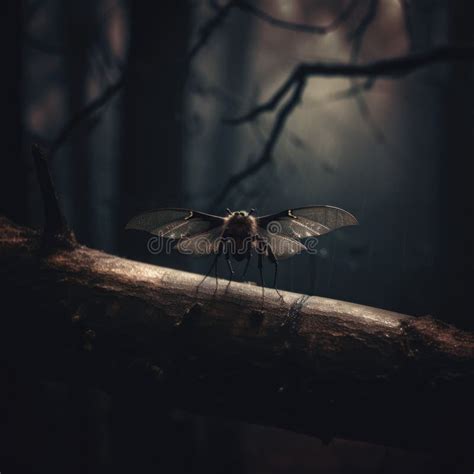 A Bug Sitting On Top Of A Tree Branch Generative Ai Image Stock