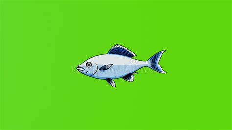 A Model Of A River Fish On A Green Background Stock Video Video Of